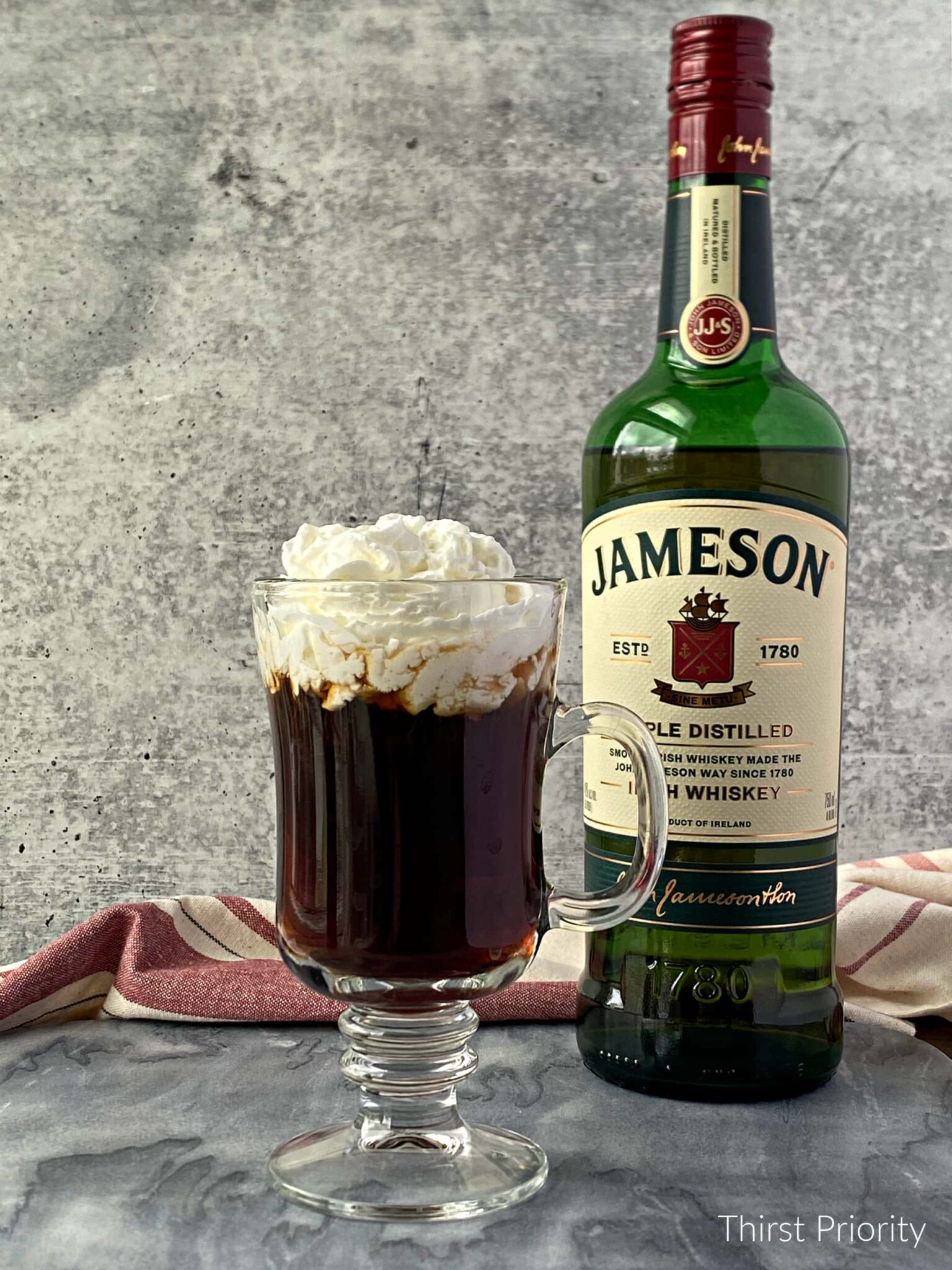 Easy Jameson Irish Coffee Recipe with Whipped Cream